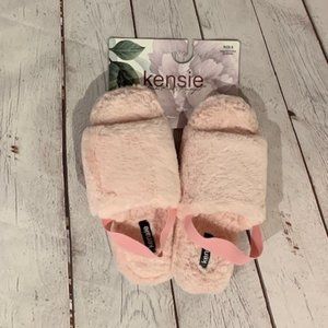 kenzie | Shoes | Kensie Memory Foam Faux Fur Slippers With Backstrap ...